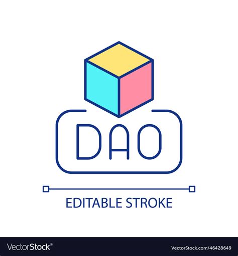 Dao In Blockchain Rgb Color Icon Royalty Free Vector Image