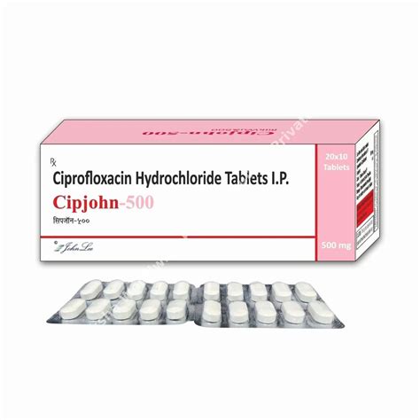 500 Mg Cipjohn Ciprofloxacin Hydrochloride Tablets At ₹ 100box