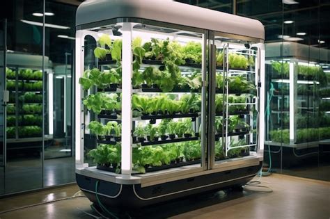Automated Greenhouse With Robotic Plant Care Premium Ai Generated Image