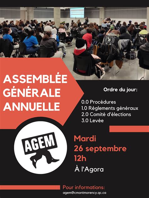 Assemblée Générale 26 Septembre Association Générale Des étudiantes