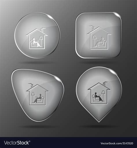 Home Reading Glass Buttons Royalty Free Vector Image