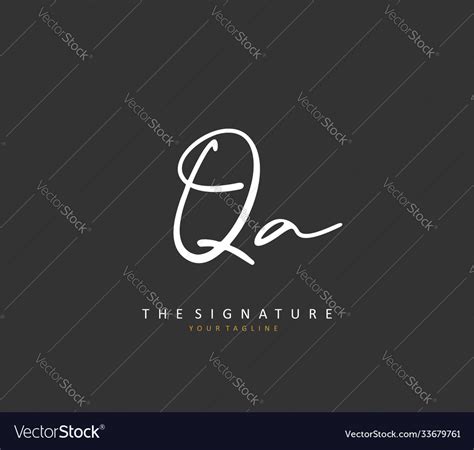 Q A Qa Initial Letter Handwriting And Signature Vector Image