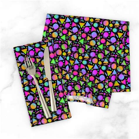 Multicolor Dinner Napkins Fresh Prints Arcade Bright Retro