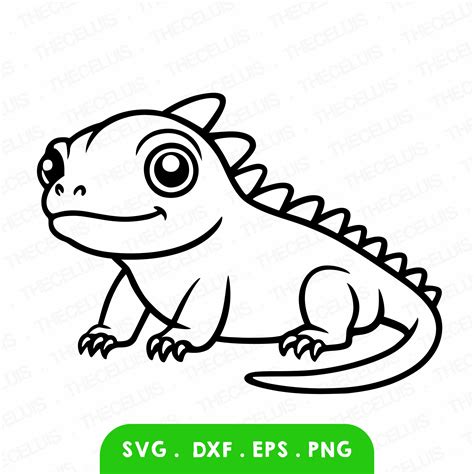 Iguana Clipart En Blanco Y Negro Conjunto Iguana Lagarto De Siluetas