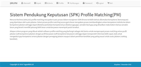 source code spk metode profile matching dengan php tugasakhir id
