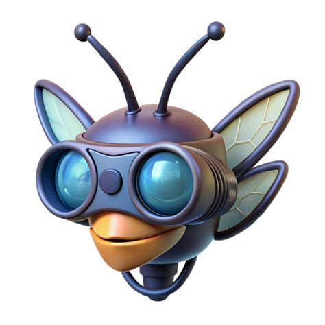 3d Render Of A Cute Robotic Bee With Binoculars 56599062 Png