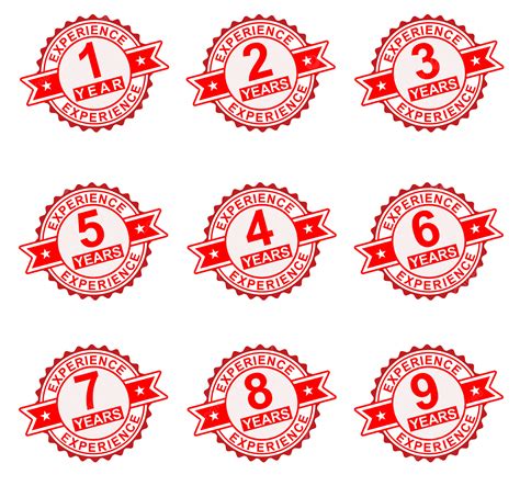 1 To 9 Years Experience Logo Design Vector 5 Years Experience 10