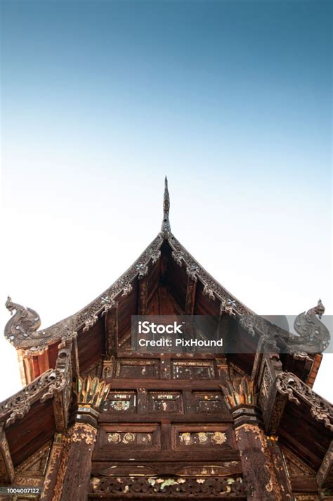 Beautiful Lanna Architecture Of Wat Ton Kwen Wooden Buddha Hall Chiang