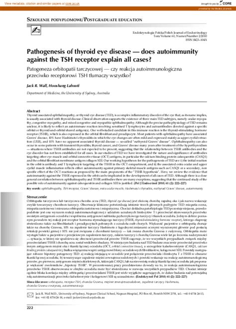 Pdf Pathogenesis Of Thyroid Eye Disease Does Autoimmunity Against