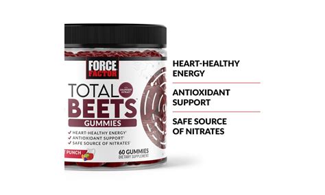 Force Factor Total Beets Gummies Heart Healthy Energy Beet Root Antioxidants Groupon