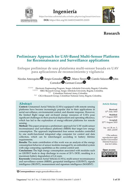pdf preliminary approach for uav based multi sensor platforms for