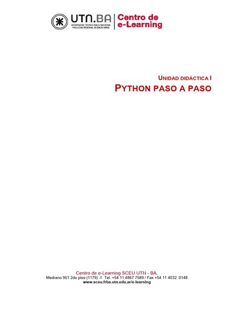 Unidad 1 Python Paso A Paso Descargar Gratis Pdf Python Lenguaje De Programación