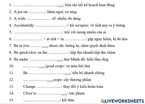 Collocation Interactive Activity Live Worksheets