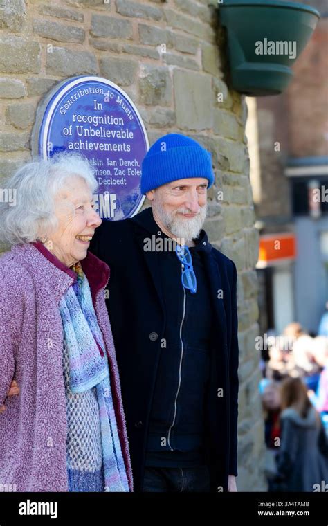 Ian Dench From Pop Group Emf With His Mother At The Blue Plaque