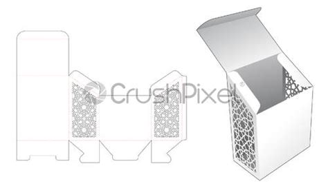 Slope Packaging With Stenciled Pattern Die Cut Template And 3d Stock