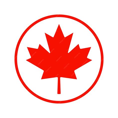 Premium Vector Canada Flag Red Maple Leaf Round Icon Vector Illustration