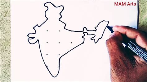 India Map Drawing Very Simple Method How To Draw A India Map Easy