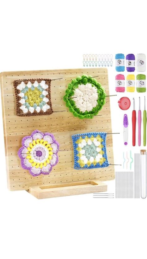 12 Crochet Blocking Board Granny Square Blocking Board With Pegs