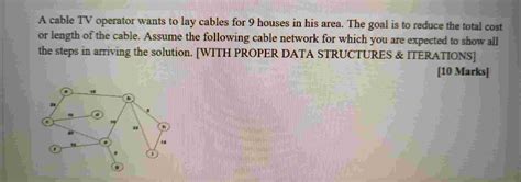 A Cable Tv Operator Wants To Lay Cables For 9 ﻿houses