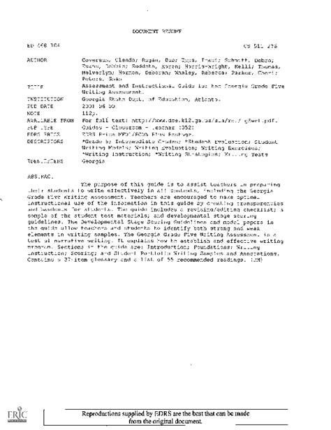 Pdf Assessment And Instructional Guide For The Georgia Grade Five