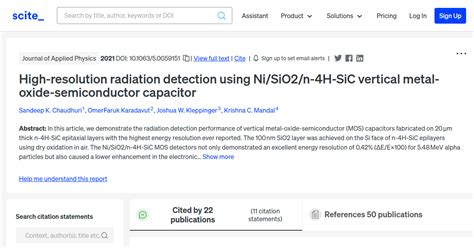 high resolution radiation detection using ni sio2 n 4h sic vertical