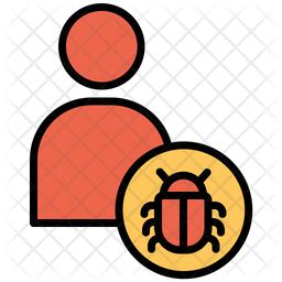 Bug Profile Icon Download In Colored Outline Style