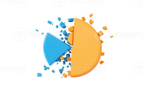 A Vibrant Split Circle With Blue And Orange Sections Surrounded By