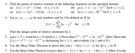 Solved 3 Find The Points Of Relative Extrema Of The