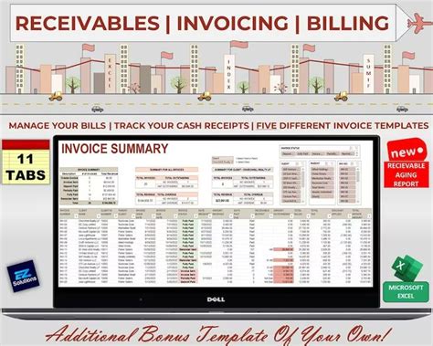 Excel Receivables Invoice And Bill Management Tracker Spreadsheet Client
