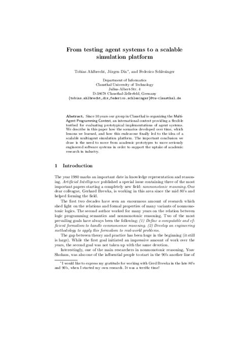 Pdf From Testing Agent Systems To A Scalable Simulation Platform