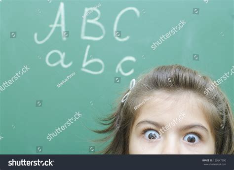 Scared Schoolgirl Blackboard Classroom ภาพสต็อก 123047500 Shutterstock