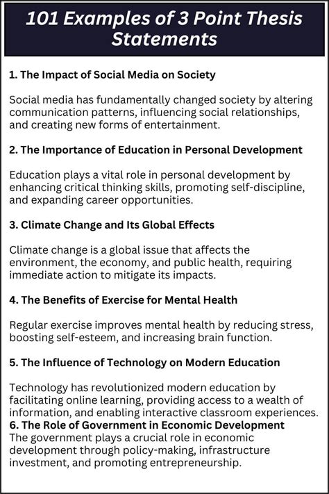 3 Point Thesis Statement Your Roadmap To Academic Success