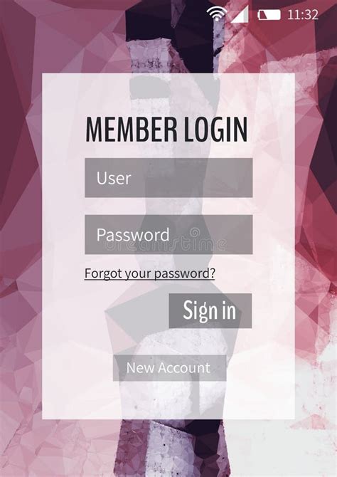 Login User And Password Screen Interface Stock Illustration Illustration Of Full Pink 98542711