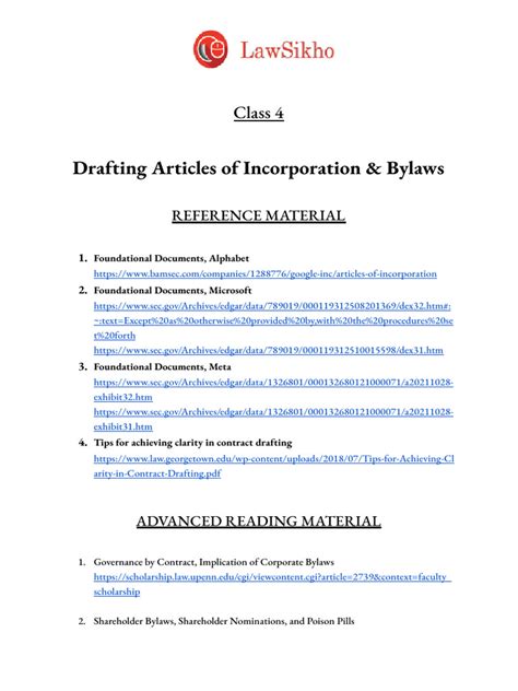 Articles Of Incorporation And Bylaws Pdf