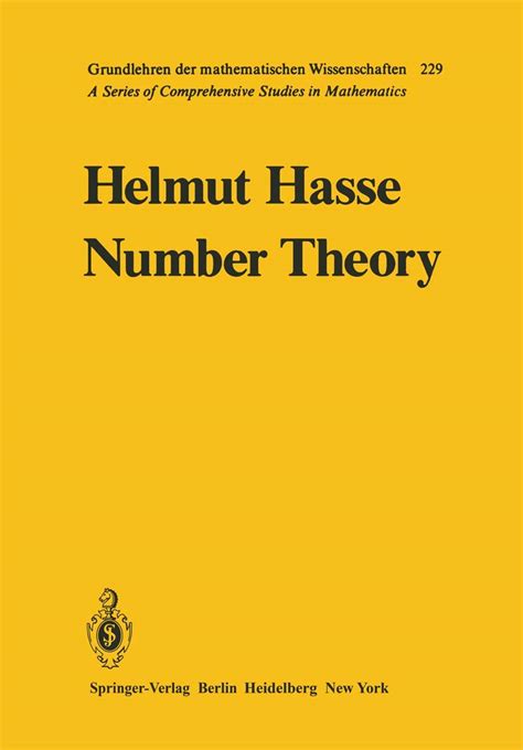 Number Theory Hasse Helmut Zimmer Hg 9783540427490 Books