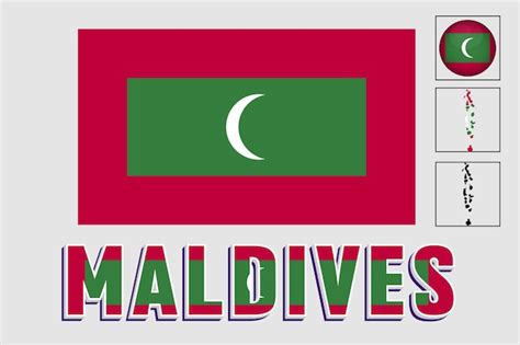 premium vector maldives map and flag in vector illustration