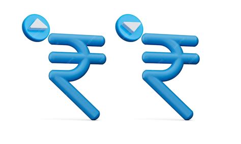 Premium Photo 3d Blue Shiny Indian Rupee Symbol Increase And Decrease
