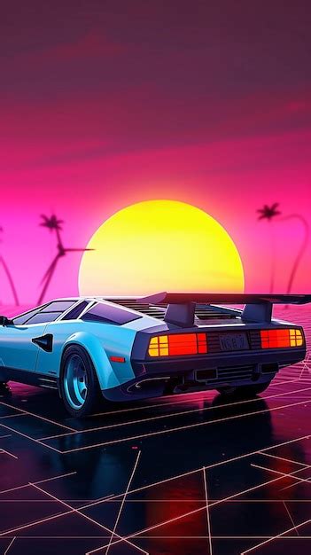 Premium Photo Concept Futuristic Back Side View 80s