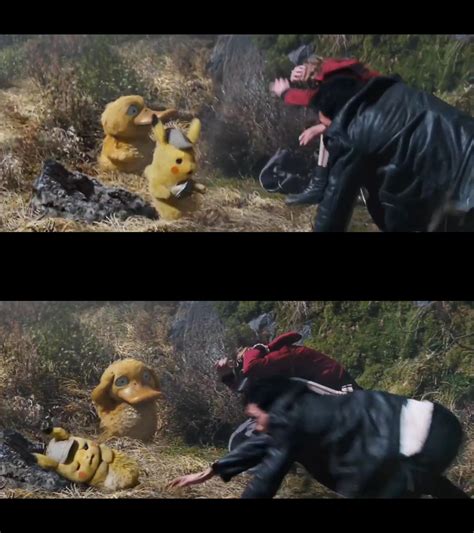 In Detective Pikachu 2019 Pikachu Gets Hit By A Rock And Gets