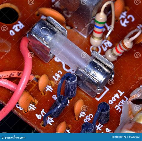 Electronic Components On Circuit Board Stock Photo Image Of Entity Fuse