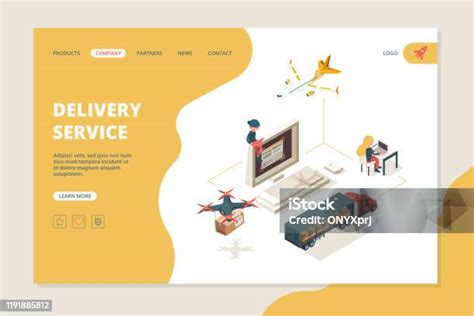 전 세계 배송 드론 스마트 배달 창고 배송 소싱 벡터 Isometry 방문 페이지 레이아웃 교통수단에 대한 스톡 벡터 아트 및 기타 이미지 Istock