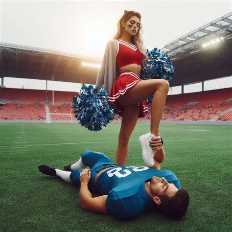 Cheerleader Football Player Trample Kick Lick By Wanderer326 On