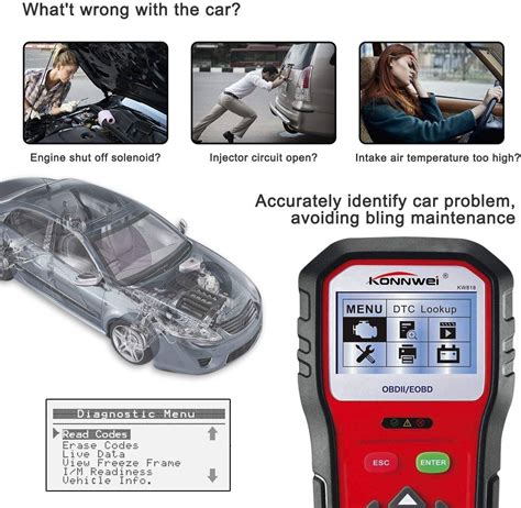 Konnwei Obd2 Scanner Professional Car Obd Ii Scanner Auto Diagnostic Fault Code Reader