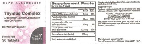 Trace Nutrients Thymus Complex Suppco