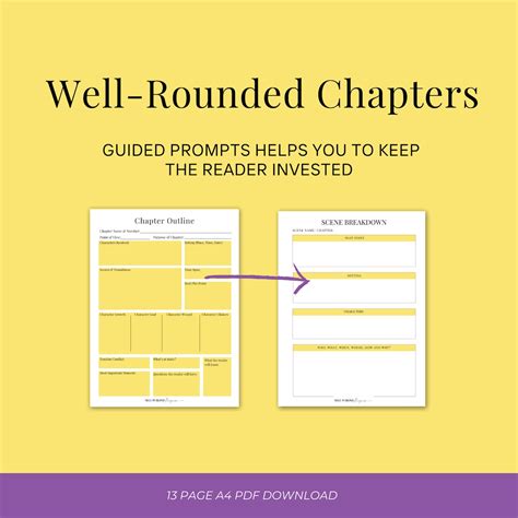 Chapter Outline Template Writing Worksheet Novel Outline Scene