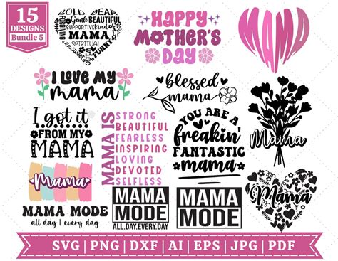Mama Svg Bundle Mothers Day Svg Bundle Mom Life Retro Mom Svg