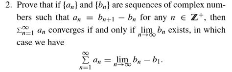 Solved Prove That If An And Bn Are Sequences Of Complex Chegg