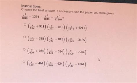 solved instructions choose the best answer if necessary