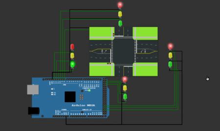 4 Way Traffic Signal Project Arduino Simulator Projects Arduino Maker Pro