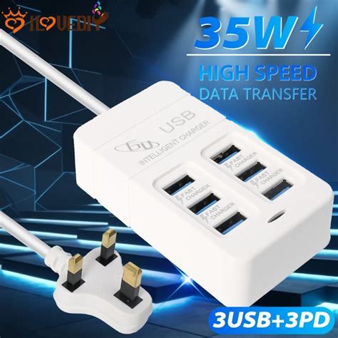 Featured 35w Multi Port Usb Charger Socket 6 Ports Usb Hub Uk